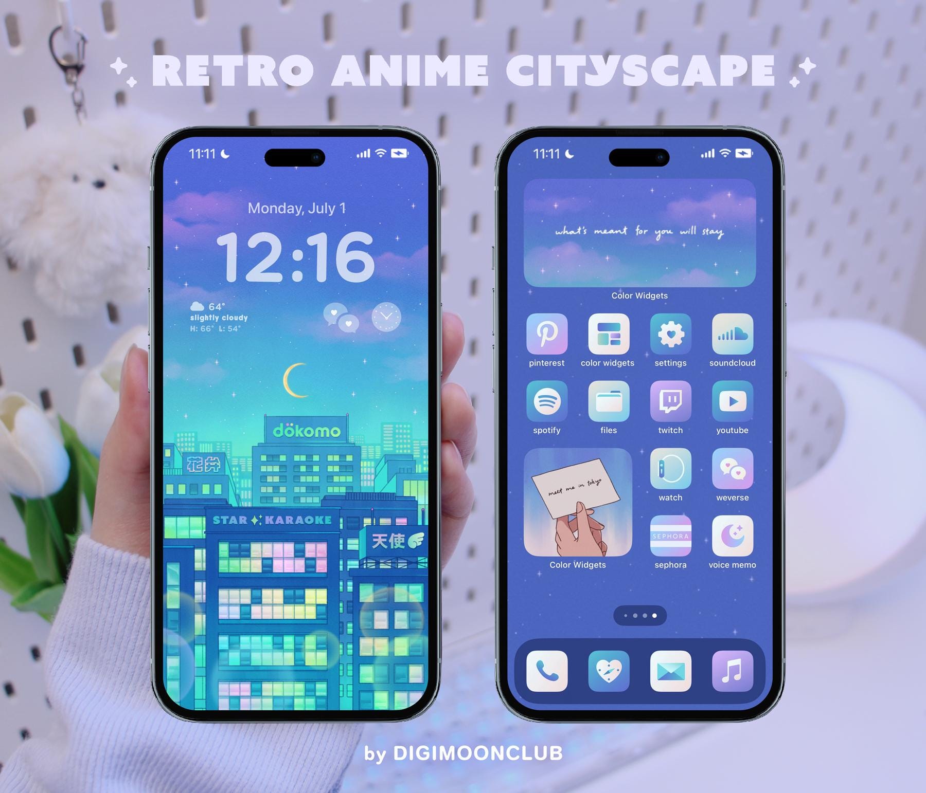 Retro Anime Cityscape Theme Pack for Ios / Android - Etsy