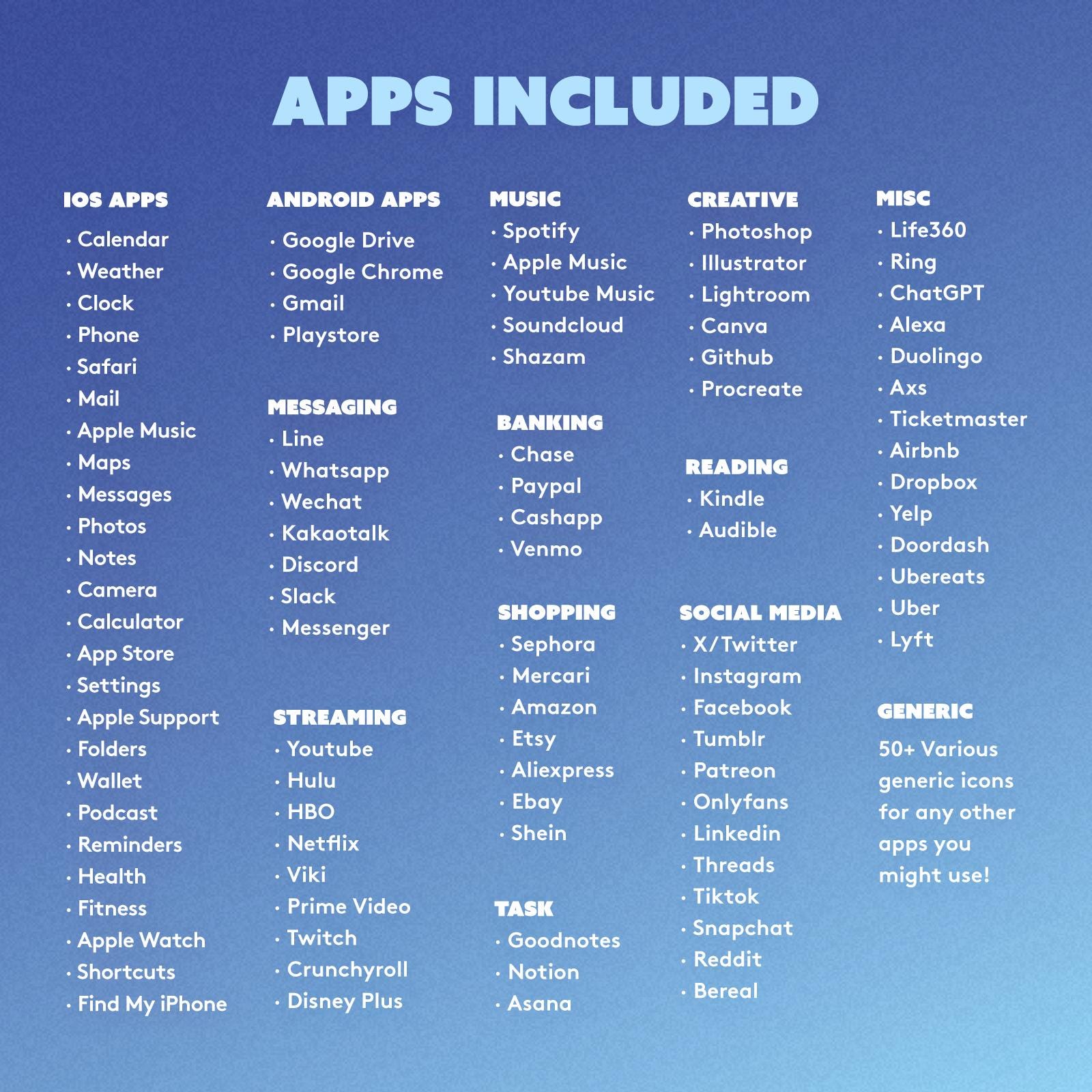 Blue Night Sky Cute Aesthetic 150+ Mobile App Icons Variety Pack - Etsy