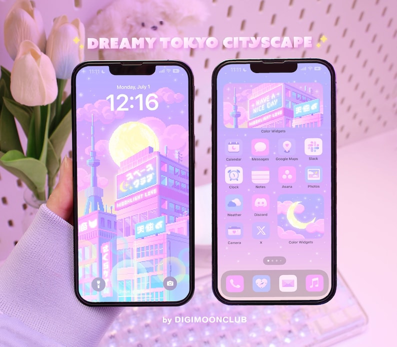 Dreamy Tokyo Cityscape Pixel Theme Pack for Ios / Android - Etsy