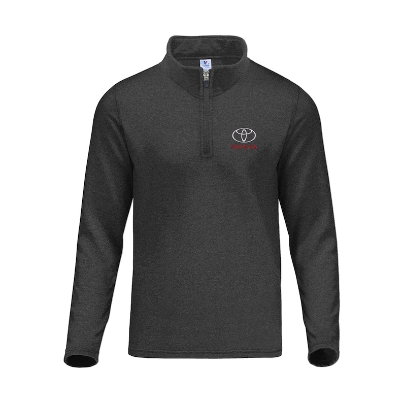Toyota Logo Sweatshirt: Long Sleeve Zip Crew Neck - 50/50 Cotton ...
