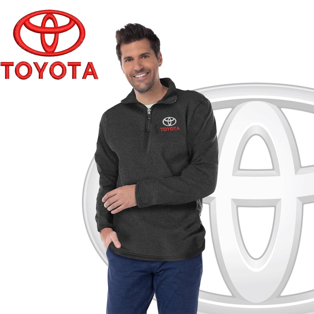 Toyota Logo Sweatshirt: Long Sleeve Zip Crew Neck - 50/50 Cotton ...