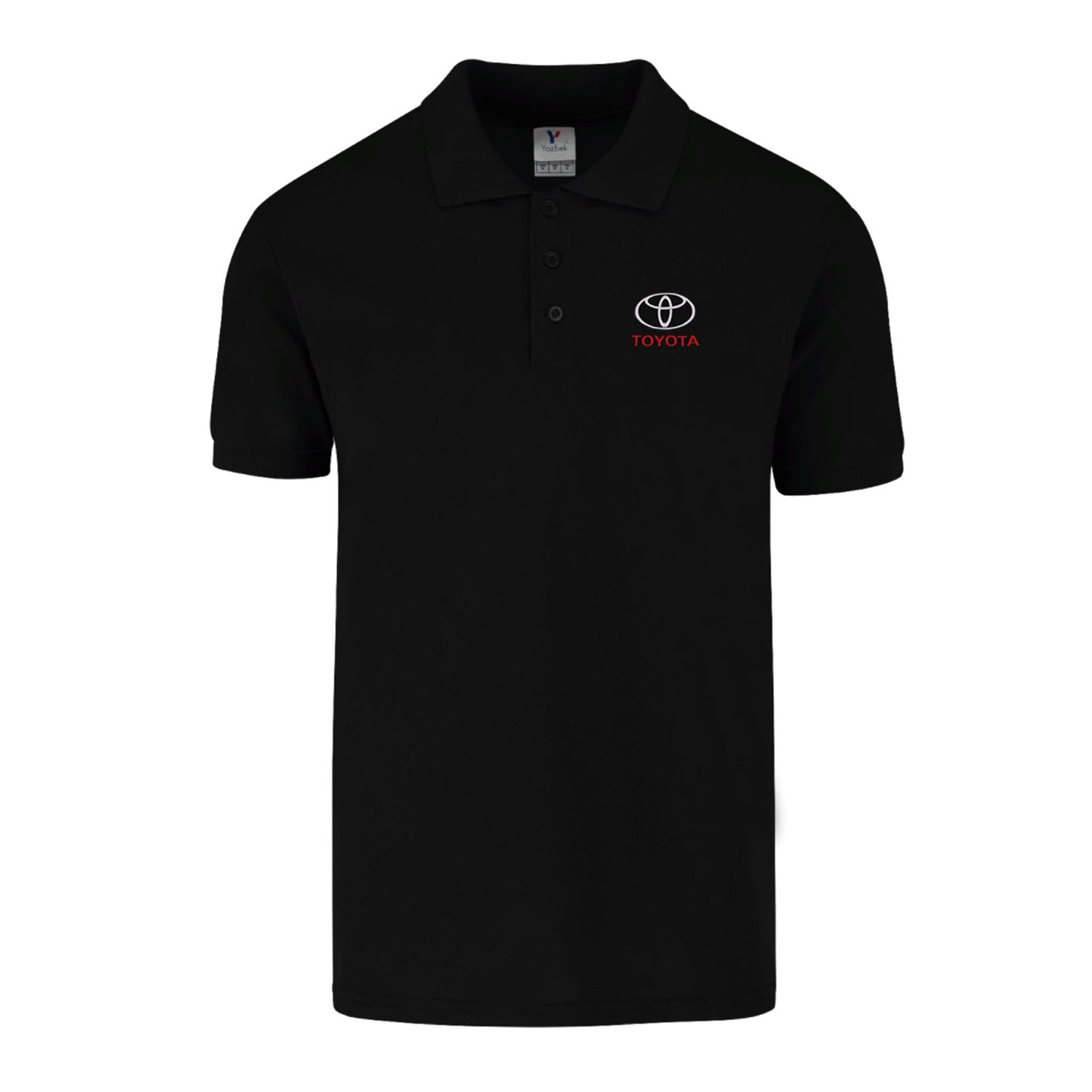 Polo Shirt Toyota Logo Short Sleeve Fitted Slim Fit Cotton Polyester 50 ...