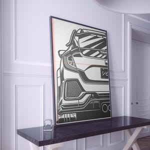 Honda Civic Type R , Car Wall Art, Car Enthusiast Gift, Automotive ...