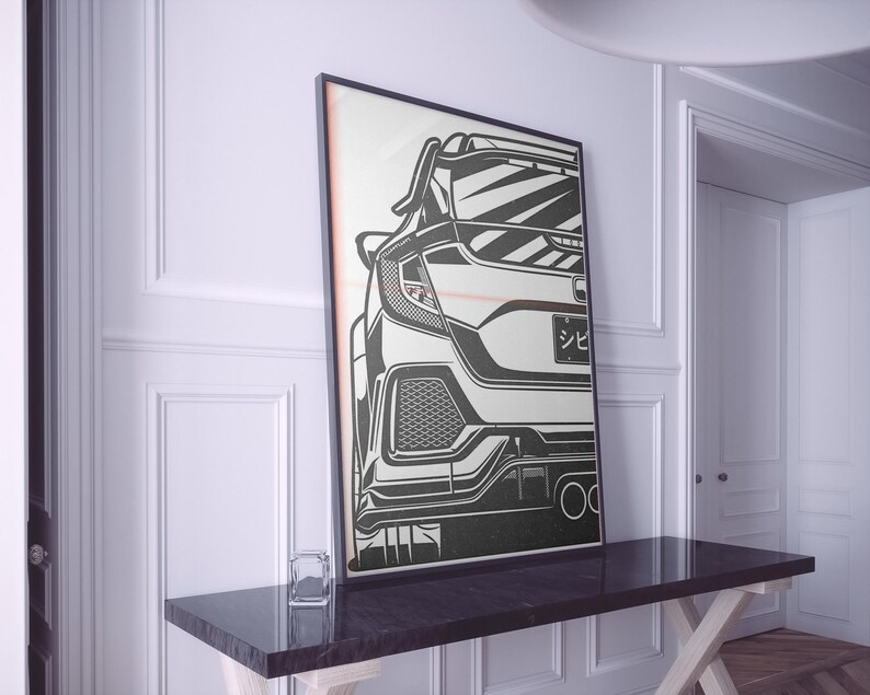 Honda Civic Type R , Car Wall Art, Car Enthusiast Gift, Automotive ...
