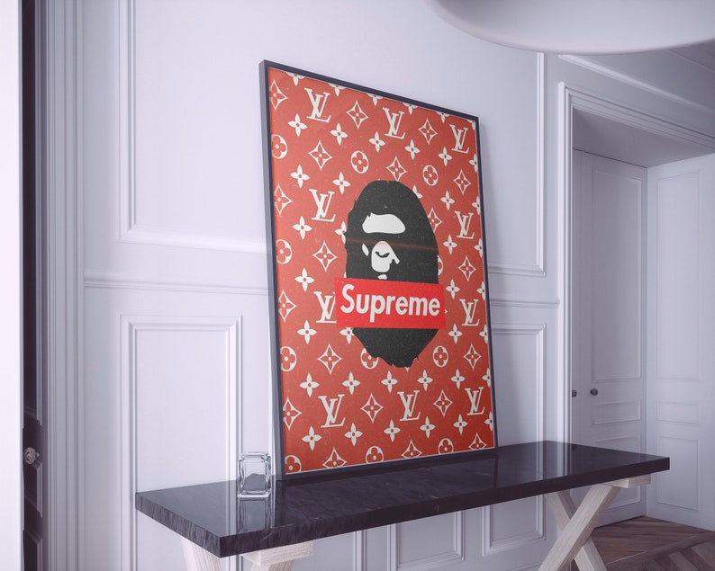 Bape X Supreme Modern Art Prints Hypebeast Pop Art Wall Print ...