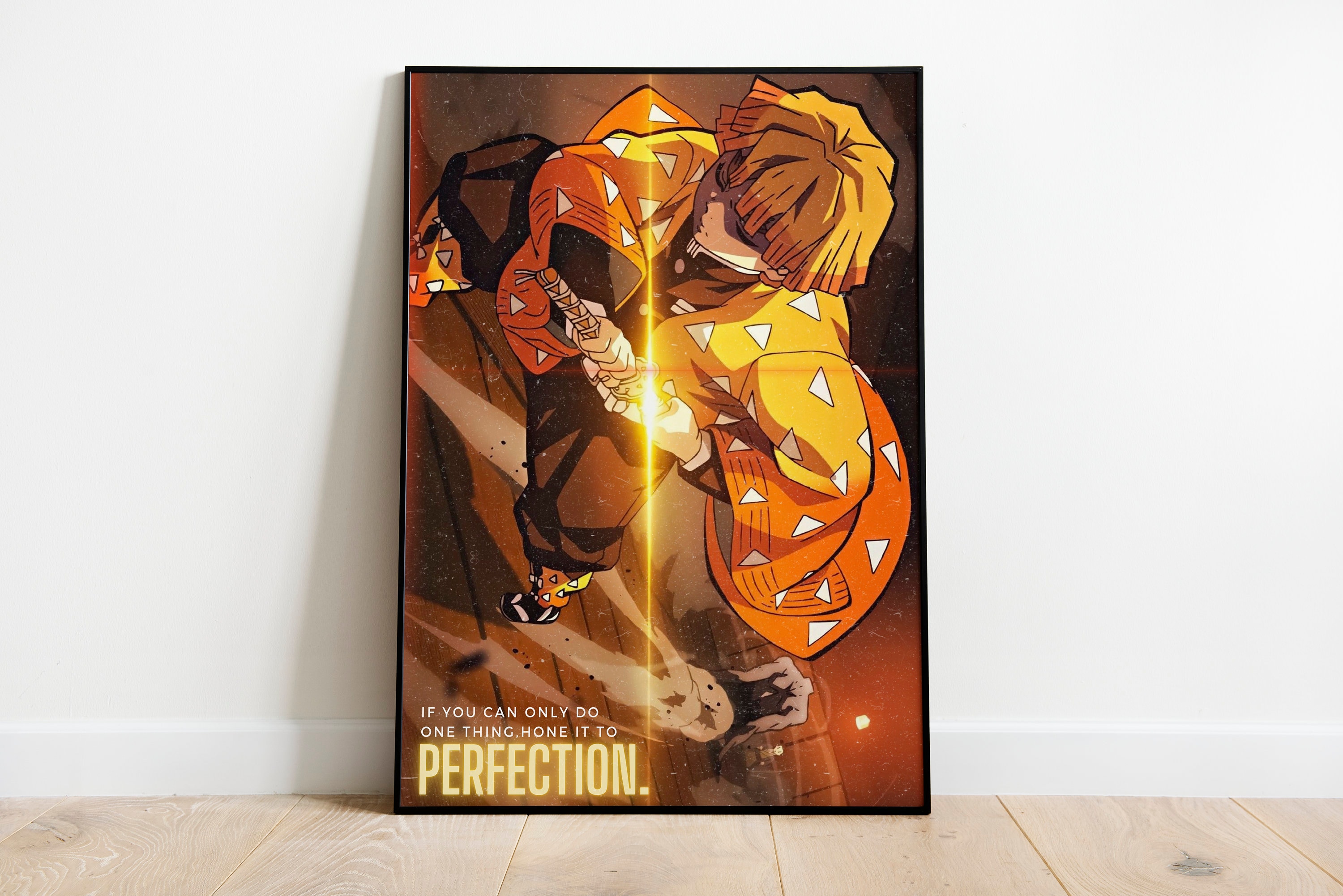 Zenitsu Demon Slayer Digital Print, Motivational Anime Poster ...