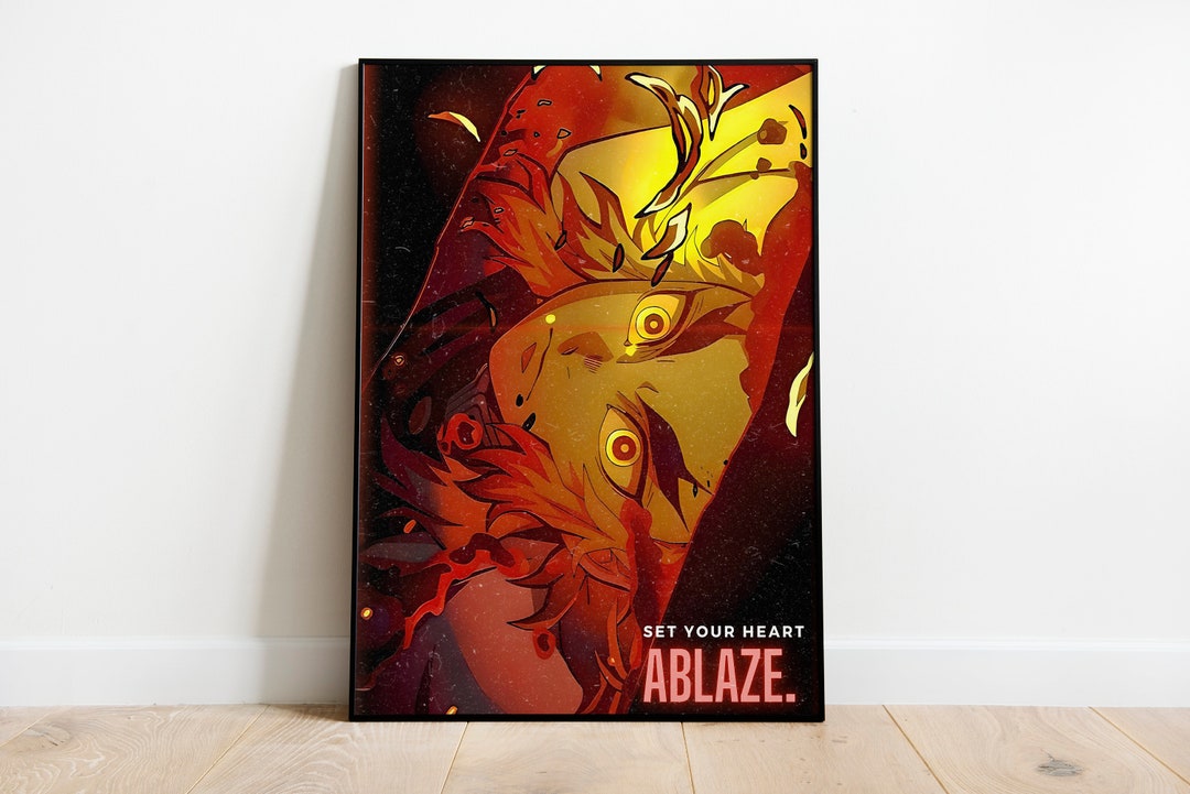 Rengoku Demon Slayer Digital Poster, Anime Motivational Wall Art ...
