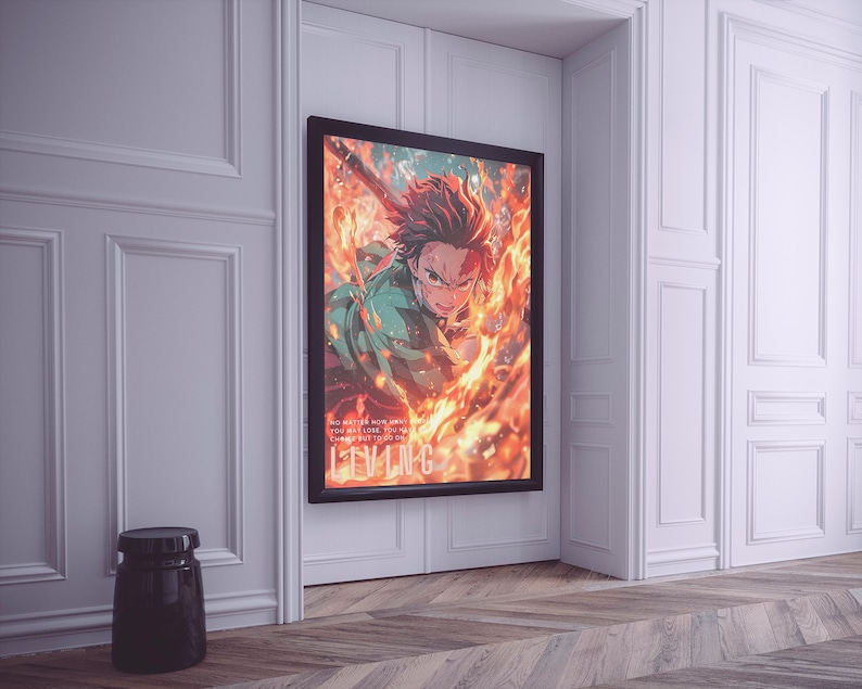 Tanjiro Demon Slayer Digital Poster, Anime Motivational Wall Art ...
