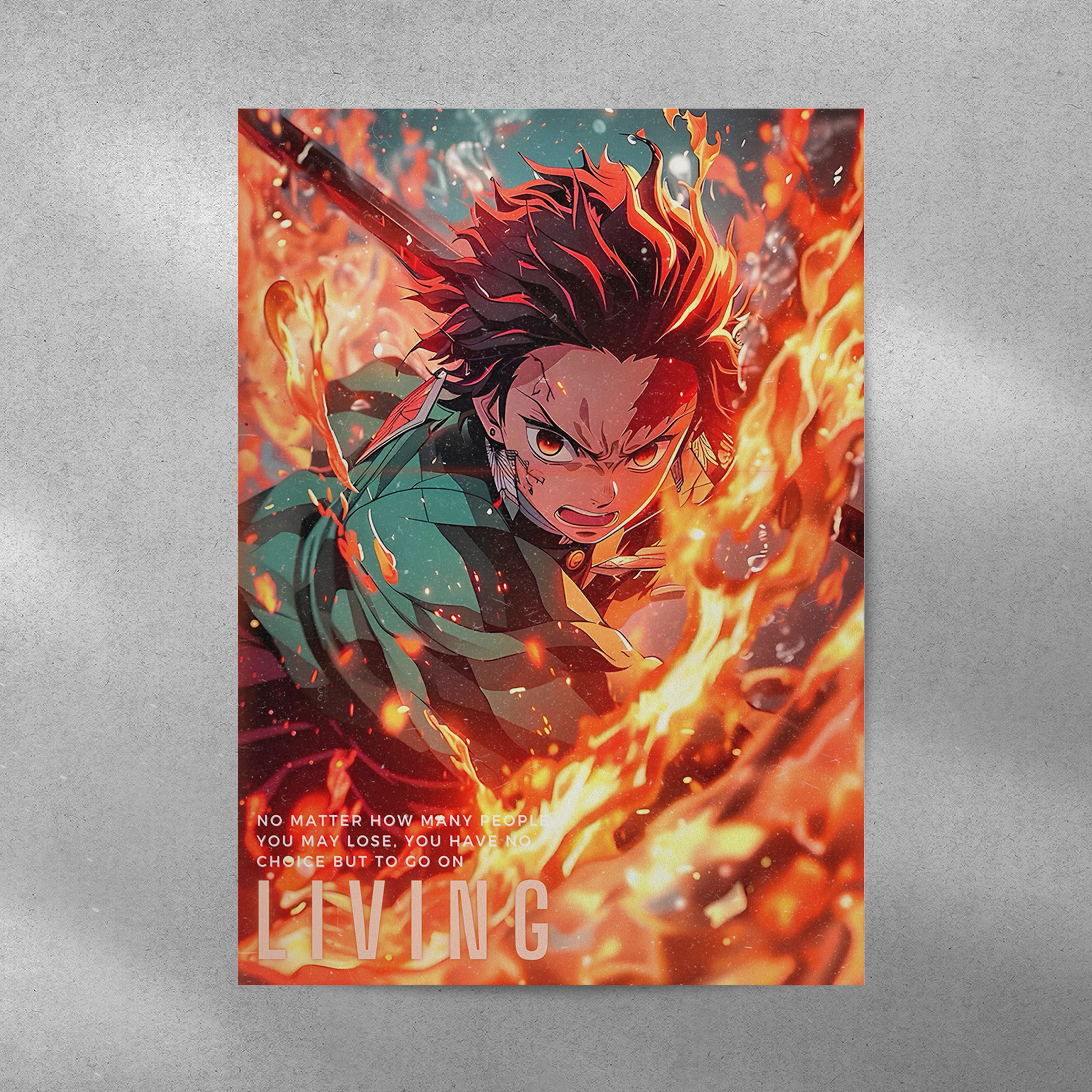 Tanjiro Demon Slayer Digital Poster, Anime Motivational Wall Art ...