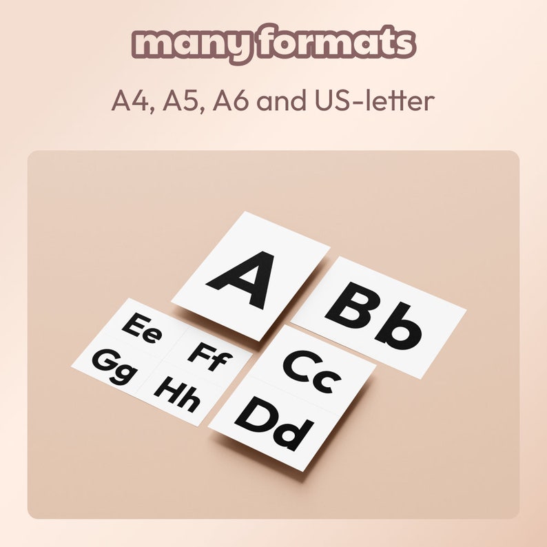 English Alphabet Letters - PDF / SVG Files Ready to Print, Printable Flash Cards for Toddlers ...