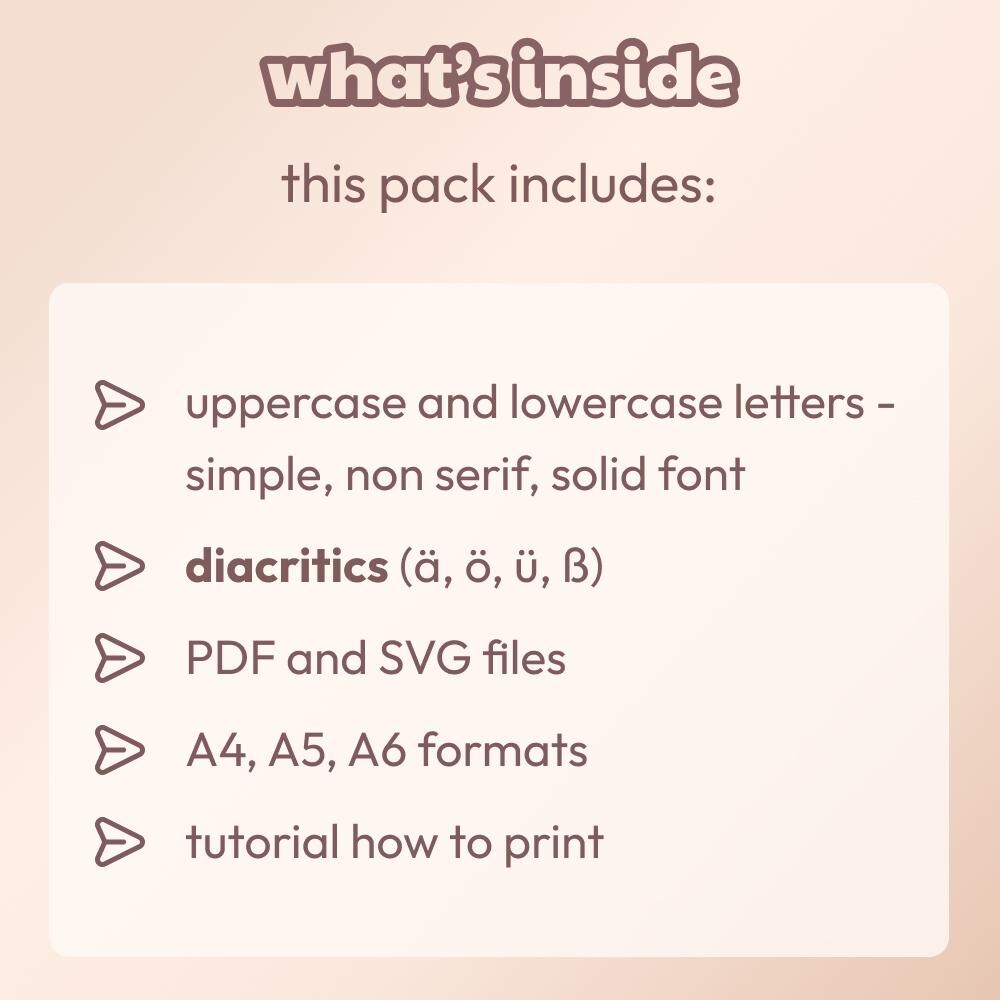 German Alphabet Letters - PDF / SVG Files Ready to Print, Printable ...