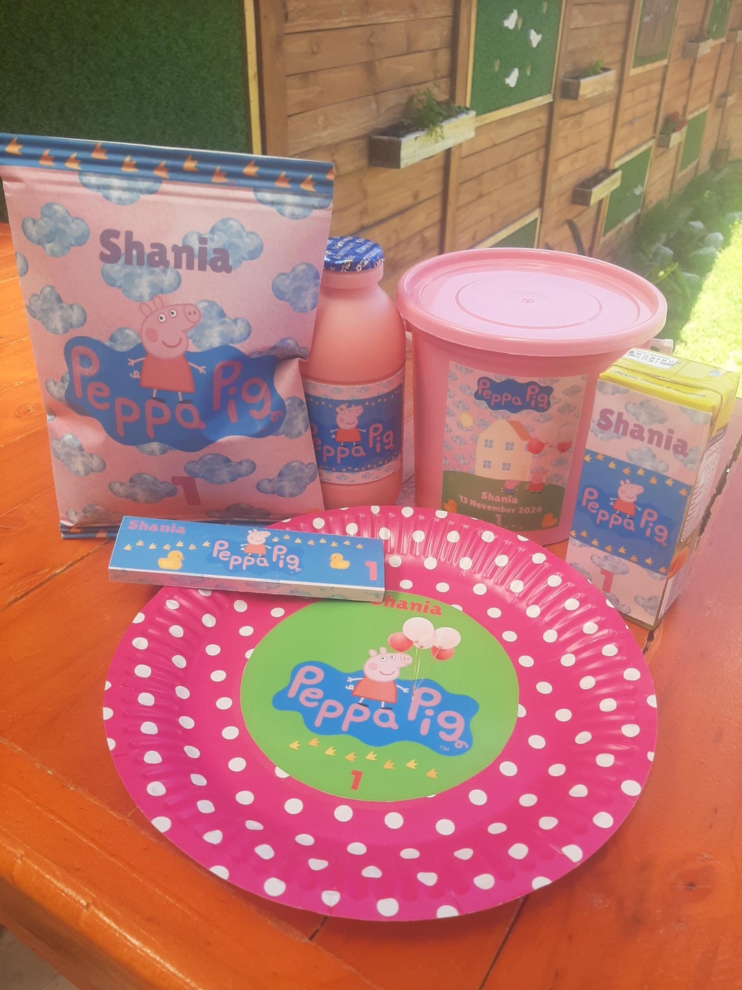 Peppa Pig Party Design Bundle: Chip Wrapper, Bucket Sticker, Cooldrink ...