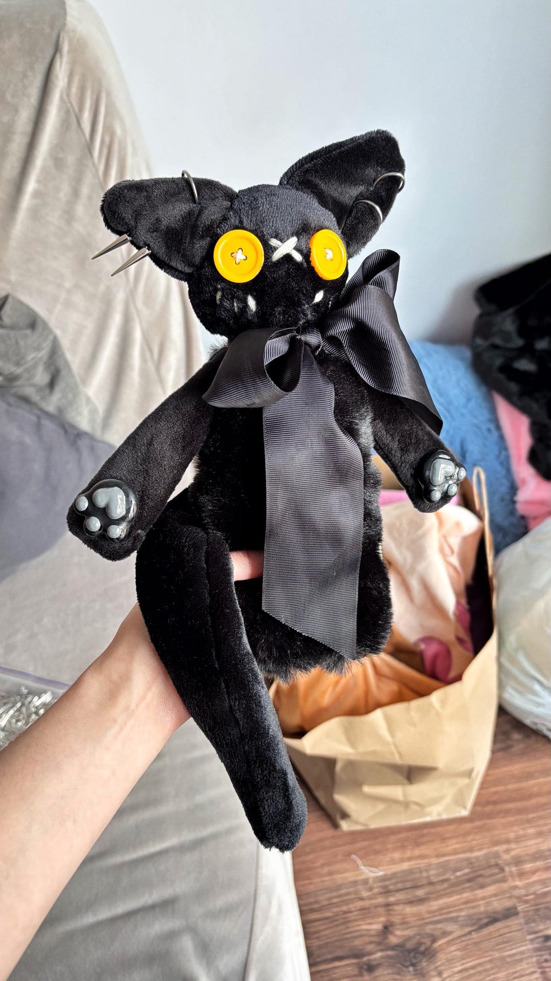 Plush Black Cat Mr. Midnight From Fran Bow - Etsy