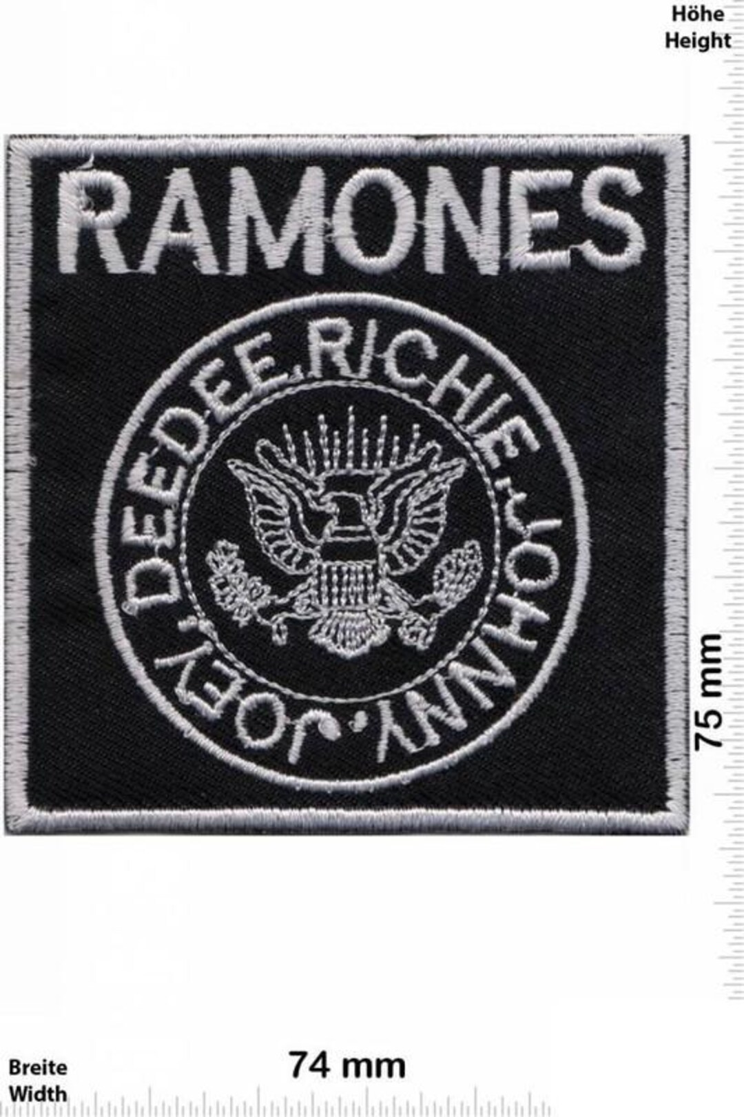 Ramones Deedee Richie Johnny Joey Silver P Embroidered Patch Badge ...
