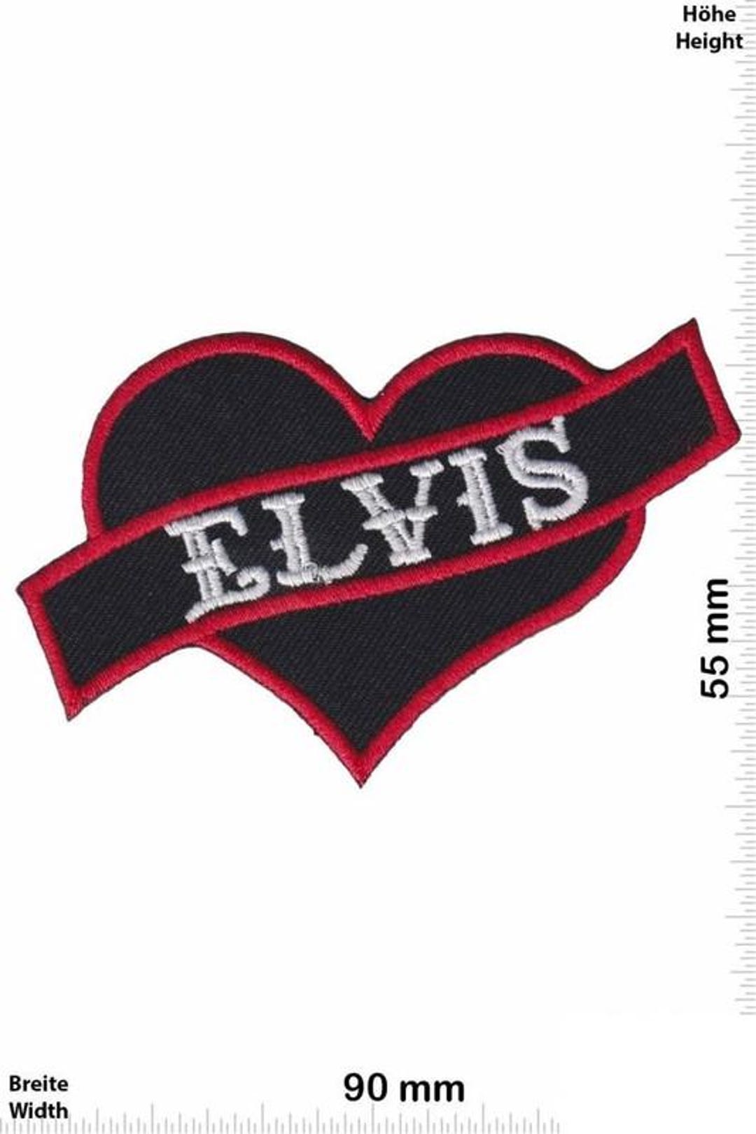 Elvis Heart Embroidered Patch Badge Applique Iron On - Etsy