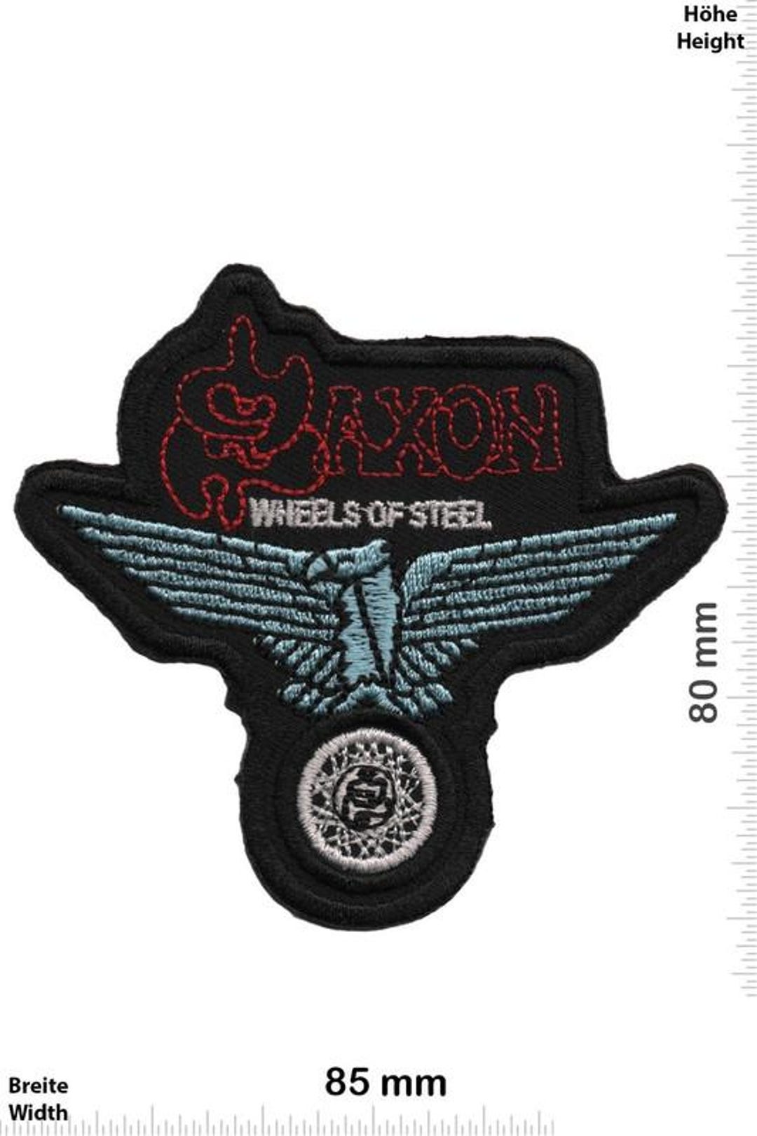 Saxon Wheels of Steel Heavy Metal Band Embroidered Patch Badge Applique ...