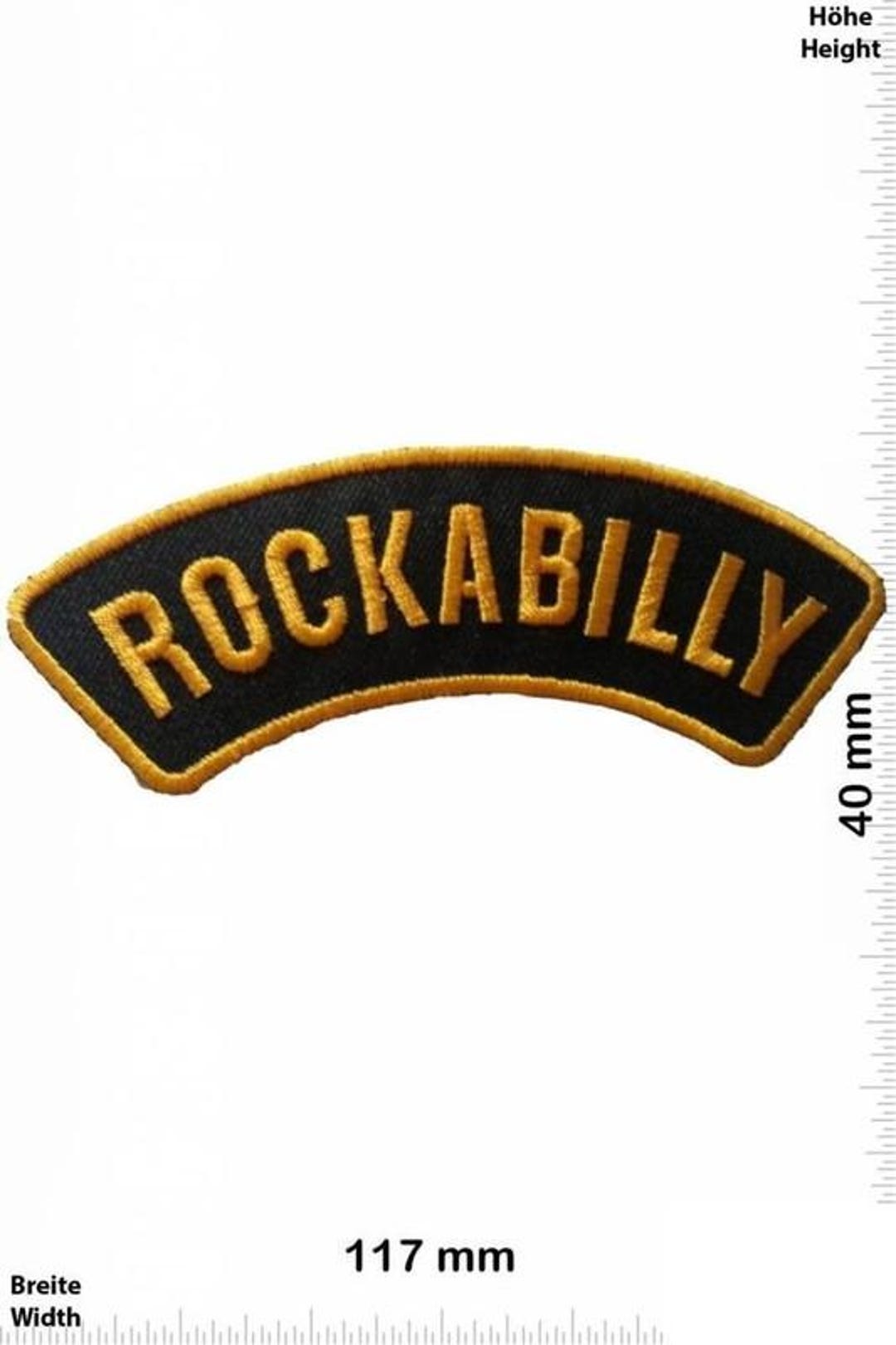 Rock N Roll Rockabilly Gold Curve Embroidered Patch Badge Applique Iron ...
