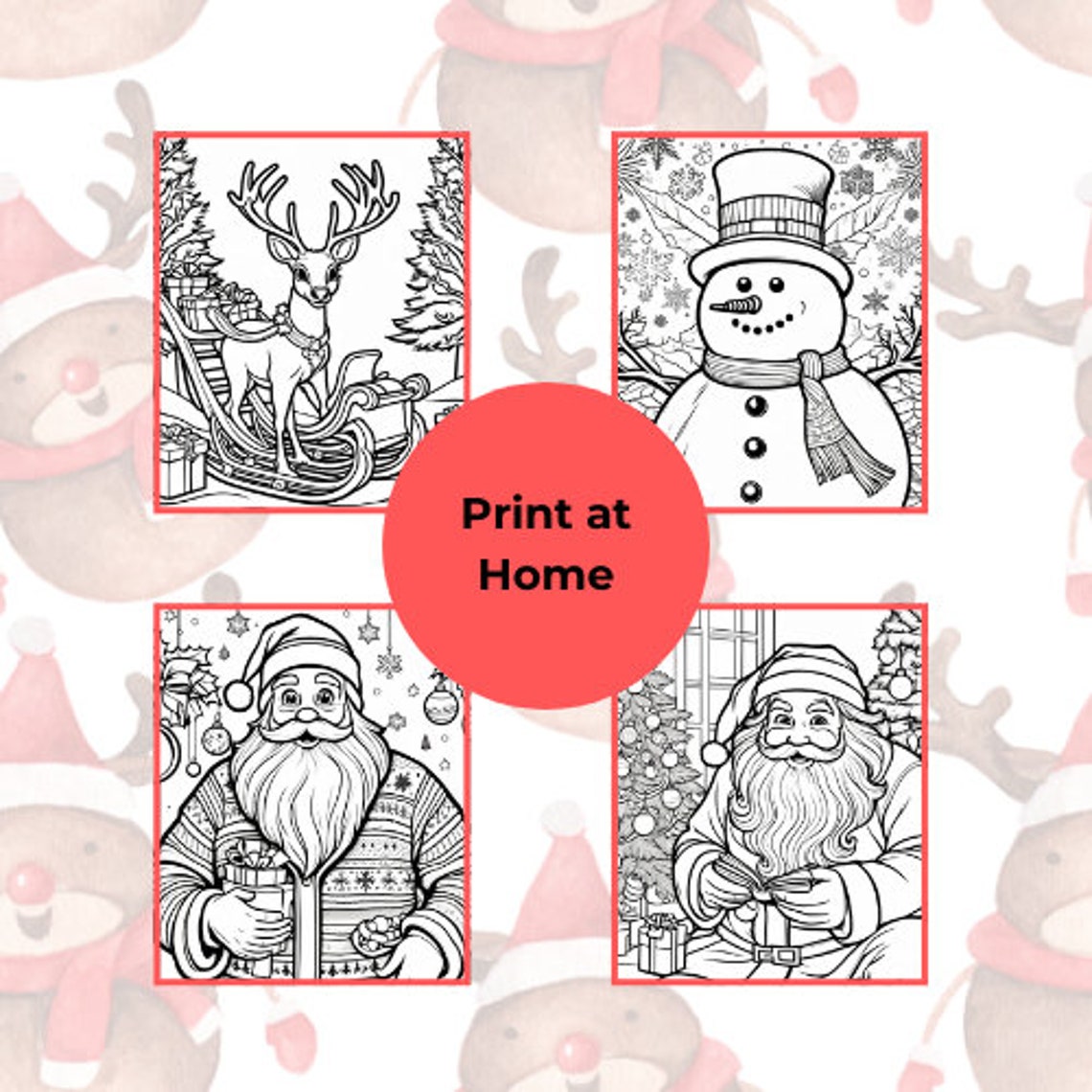 6 Christmas Coloring Pages | Christmas Coloring Book | Homeschool ...