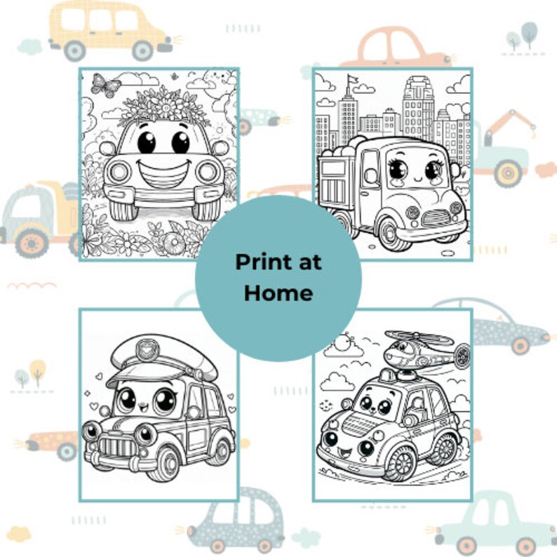 6 Cars Coloring Pages Cars Coloring Book Cars Printable Cute Coloring ...