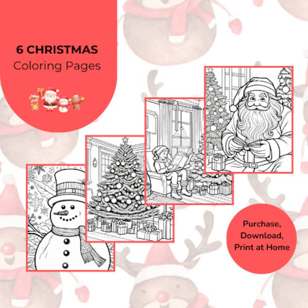 6 Christmas Coloring Pages | Christmas Coloring Book | Homeschool ...