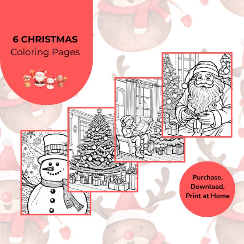 6 Christmas Coloring Pages | Christmas Coloring Book | Homeschool ...