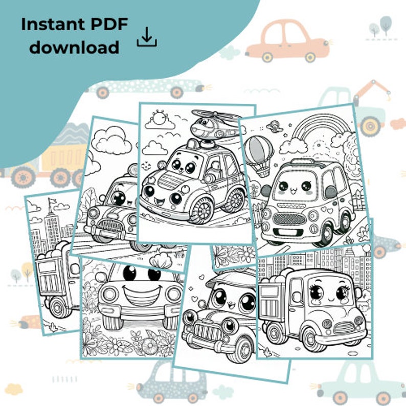 6 Cars Coloring Pages | Cars Coloring Book | Cars Printable | Cute ...