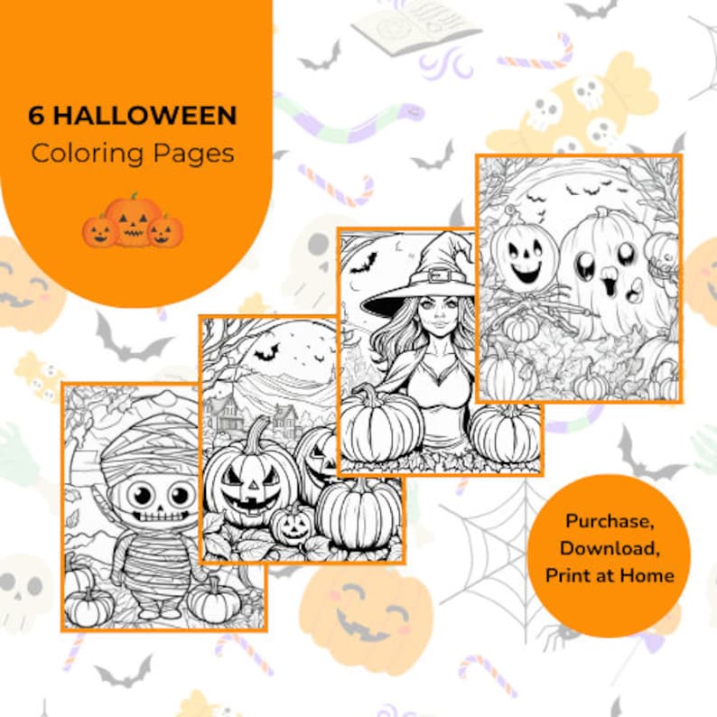 6 Halloween Coloring Pages | Coloring Pictures | Fall Coloring Pages ...