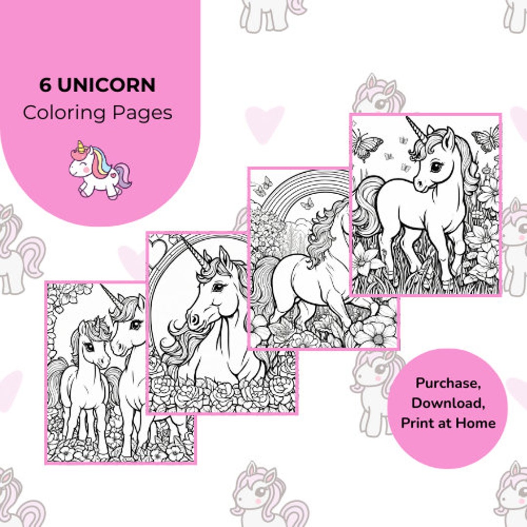 6 Unicorn Coloring Pages | Cute Coloring Pages | Coloring Pictures ...