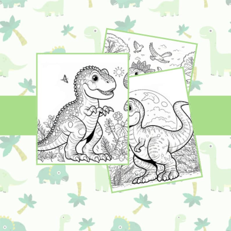 6 Dinosaur Coloring Pages Dinosaur Coloring Book Dinosaur Printables ...