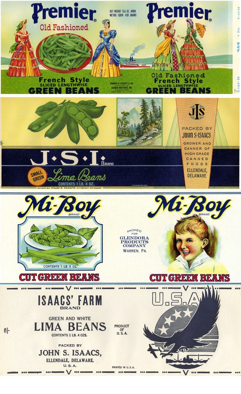 18 Vintage Vegetable Cannery Labels | Etsy