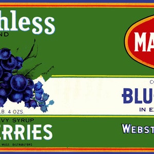 Nine Different Blueberry Can Labels - Etsy