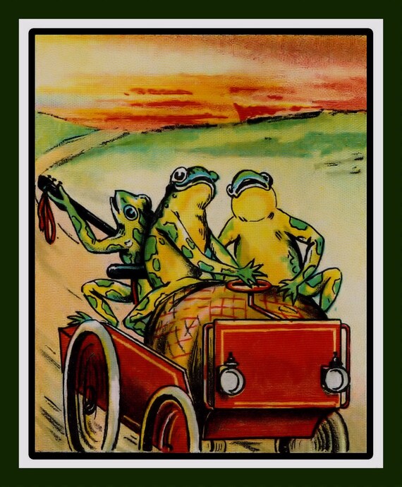 Three Singing Toads Large Refrigerator Magnet | Etsy