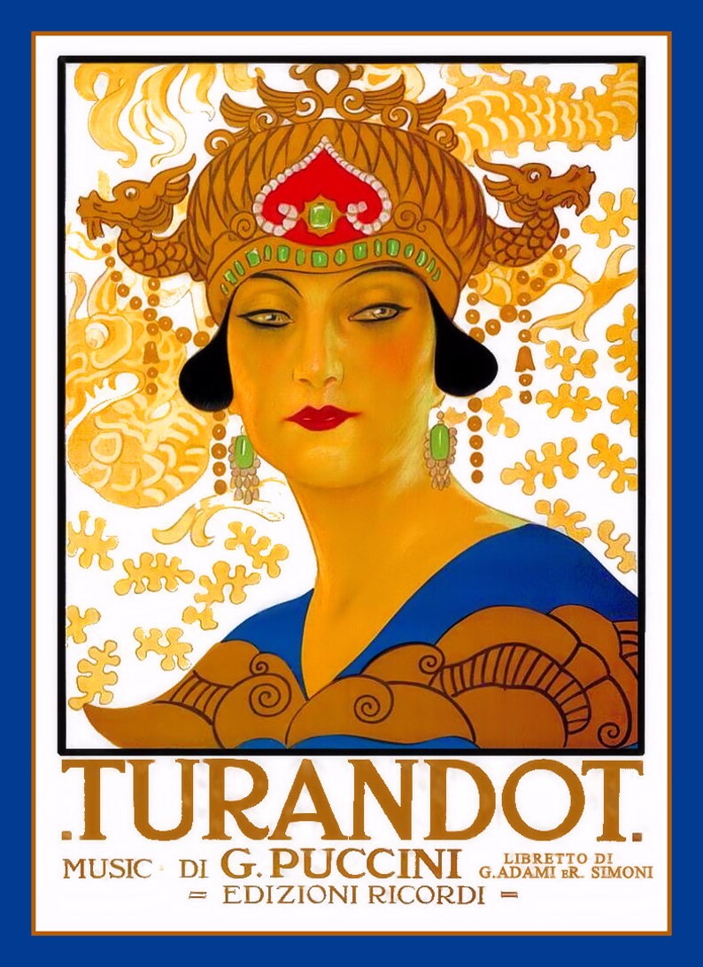 TURANDOT Opera Vintage Poster Large Refrigerator Magnet Free US ...