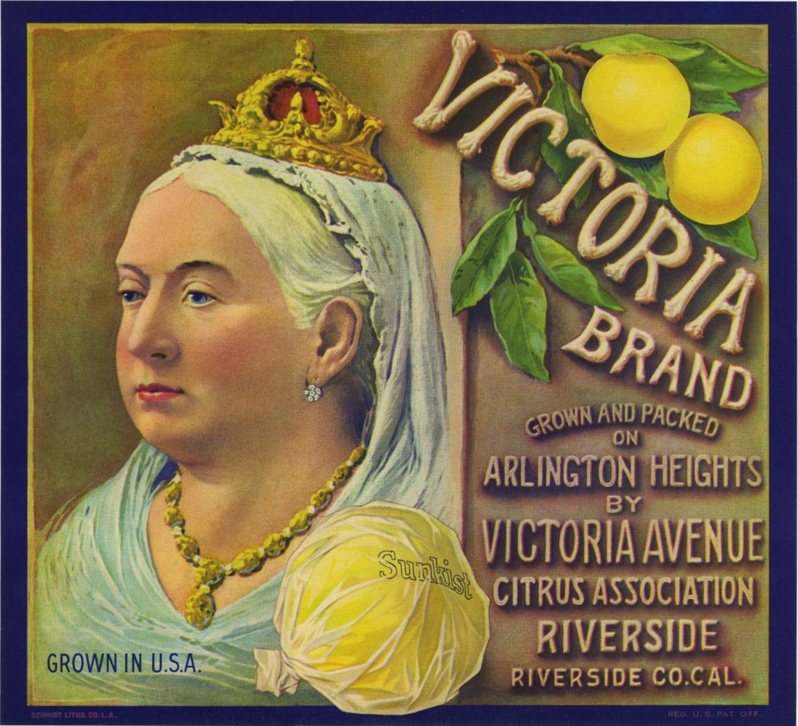 VICTORIA Brand Grapefruit Crate Label, Riverside QUEEN - Etsy