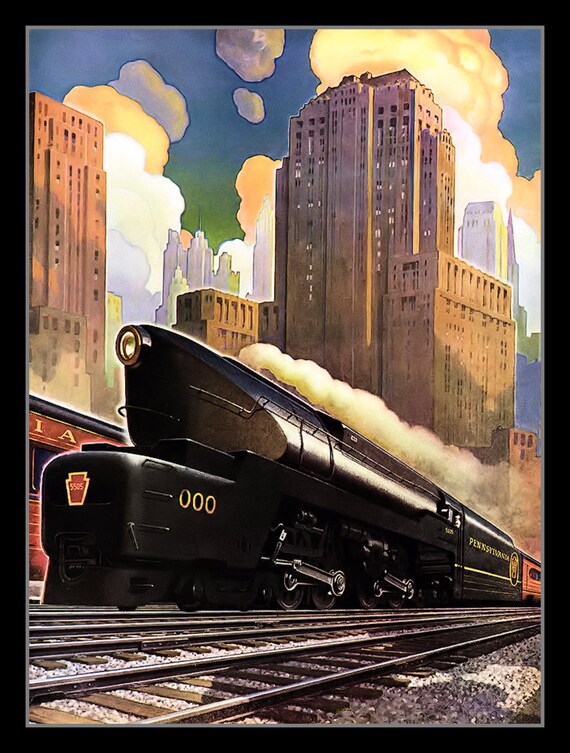 Pennsylvania Railroad Steam Train Large Refrigerator Magnet - Etsy
