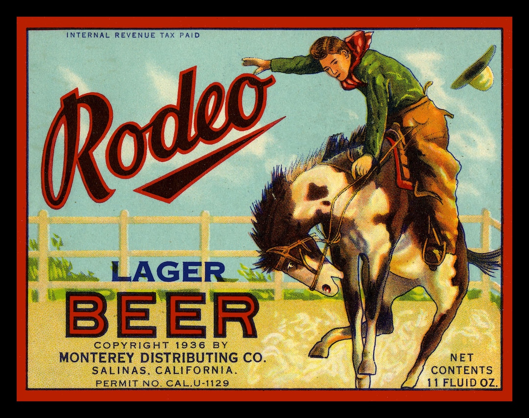 Rodeo Beer Large Refrigerator Magnet Free US Shipping - Etsy
