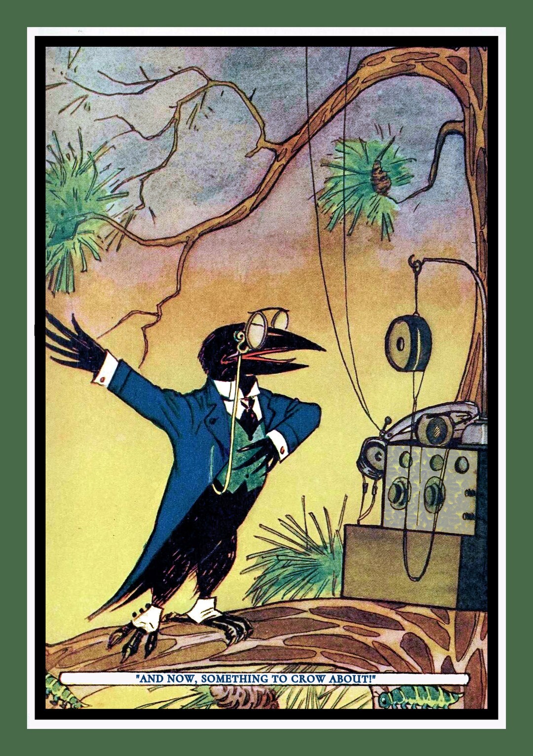 Crow Singing Into Microphone Large Refrigerator Magnet - Free US ...