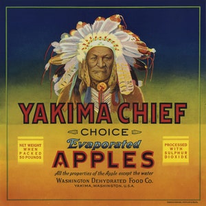 Yakima Chief Evaporated Apple Crate Label 50 Lbs - Etsy
