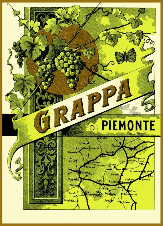 Vintage Grappa Label Large Refrigerator Magnet - Etsy