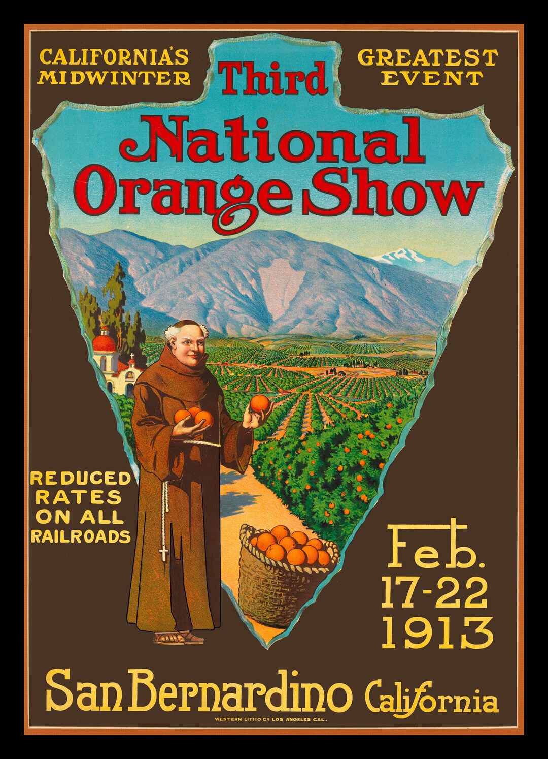 San Bernardino Orange Show Poster Large Refrigerator Magnet Free US ...