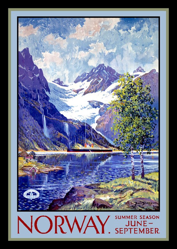 Vintage Ship Norway Large Refrigerator Magnet - Etsy