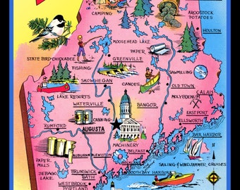 Pictorial Map of Alabama Large Refrigerator Magnet | Etsy