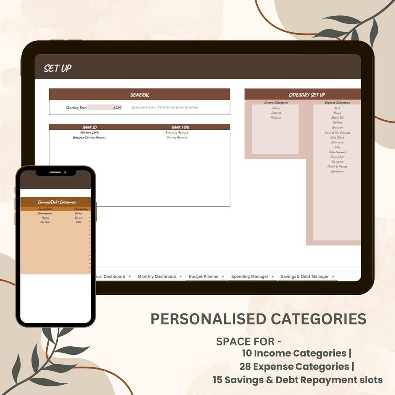 Annual and Monthly Budget Template on Google Sheets for Personal or ...