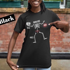 Kamala Harris Inspired Skeleton Voting Tee Feminist & Halloween Gift ...