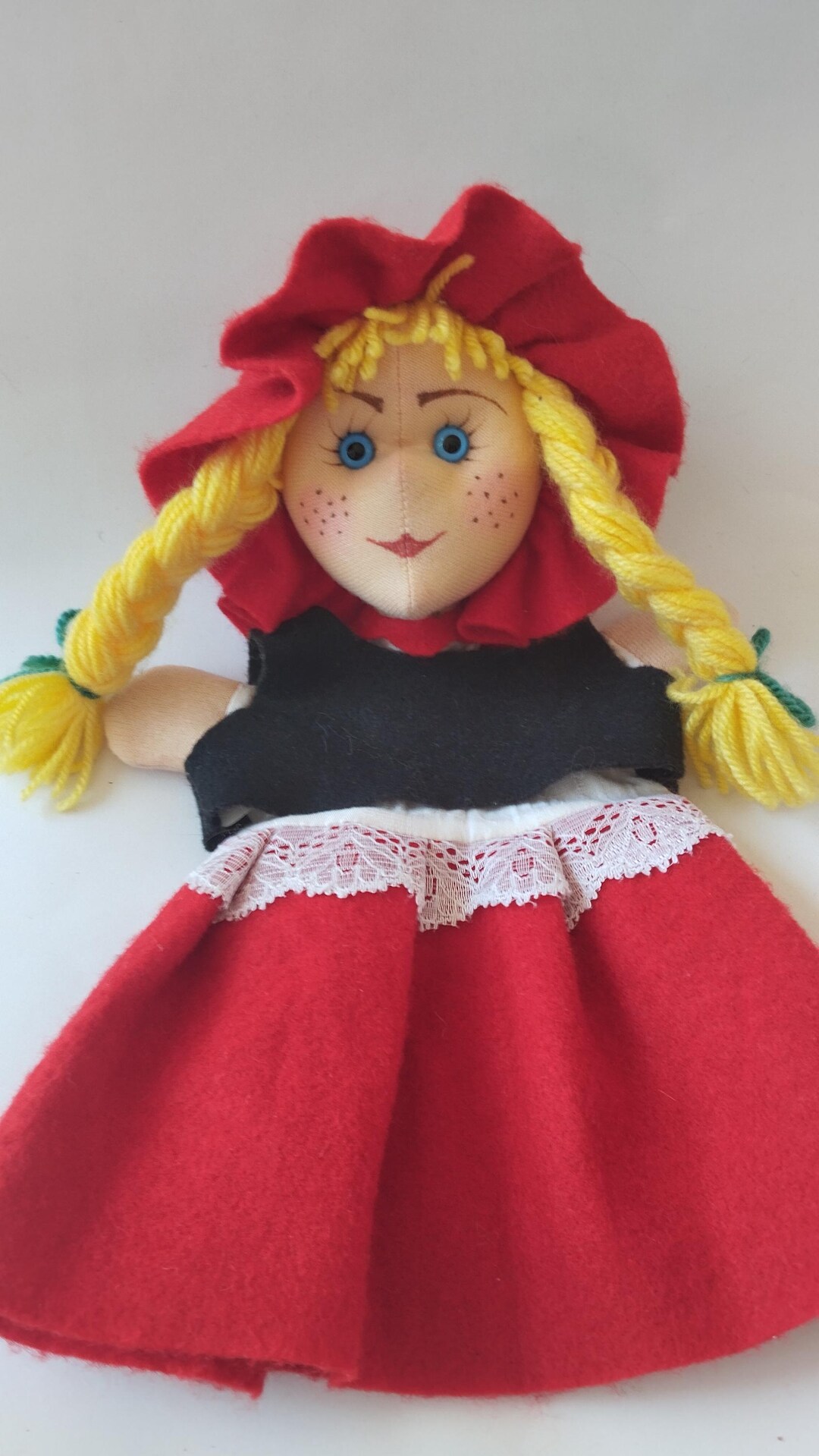 Vintage Hand Puppet Little Red Riding Hood Cloth 11" - Etsy