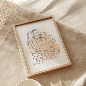 One Line Drawing, Custom Family Portrait, Personalized Graduation Line ...