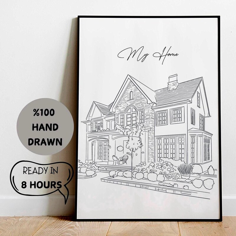 Custom House Drawing - Etsy