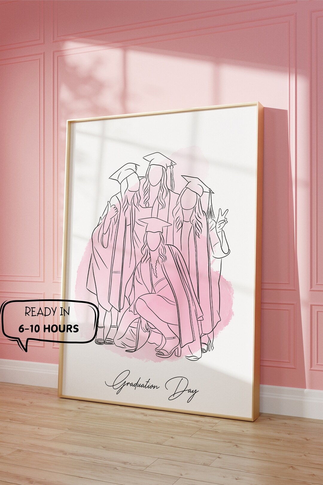 One Line Drawing, Custom Family Portrait, Personalized Graduation Line ...