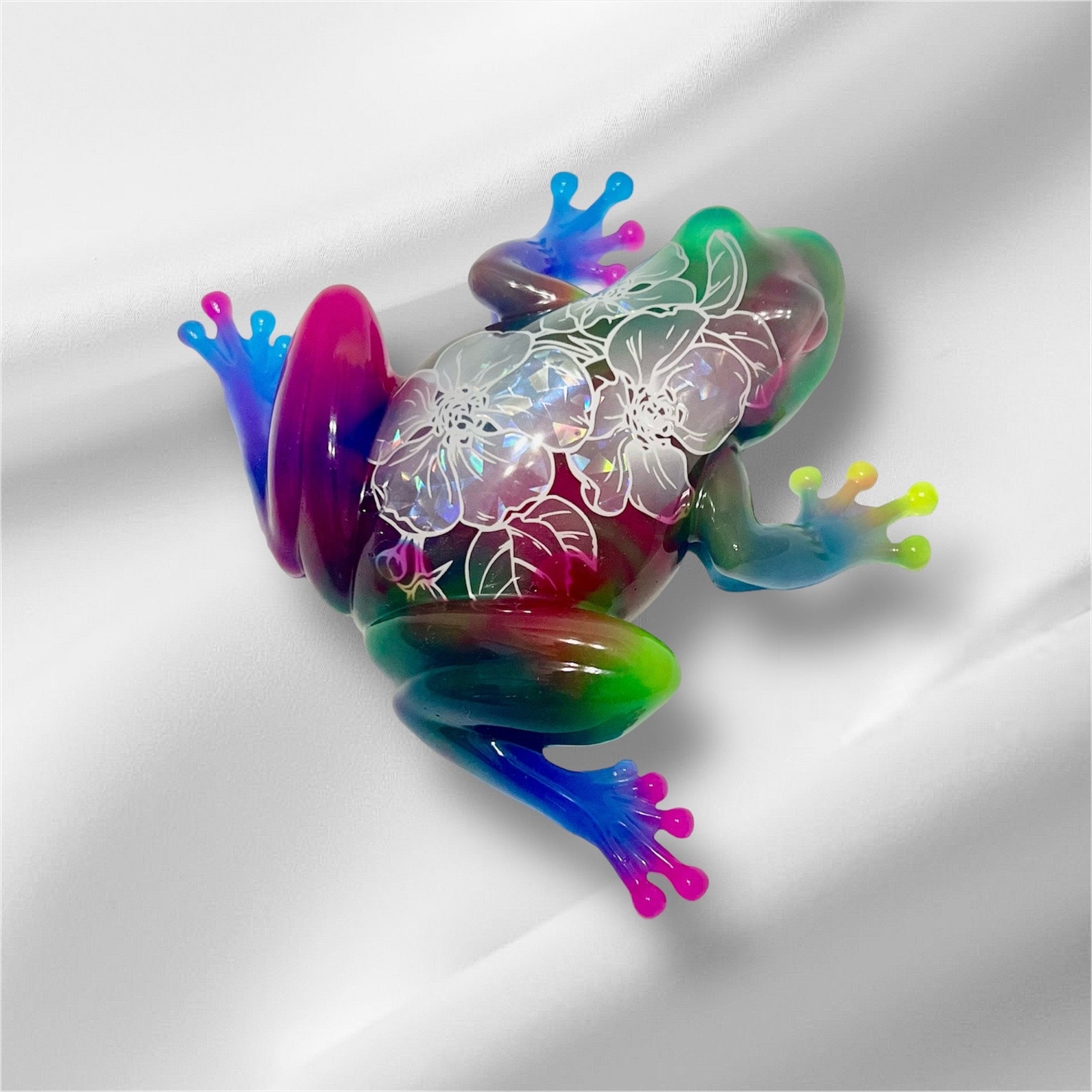 Handmade Resin Frog Decorative Art Customizable Colorful Trinket Home ...