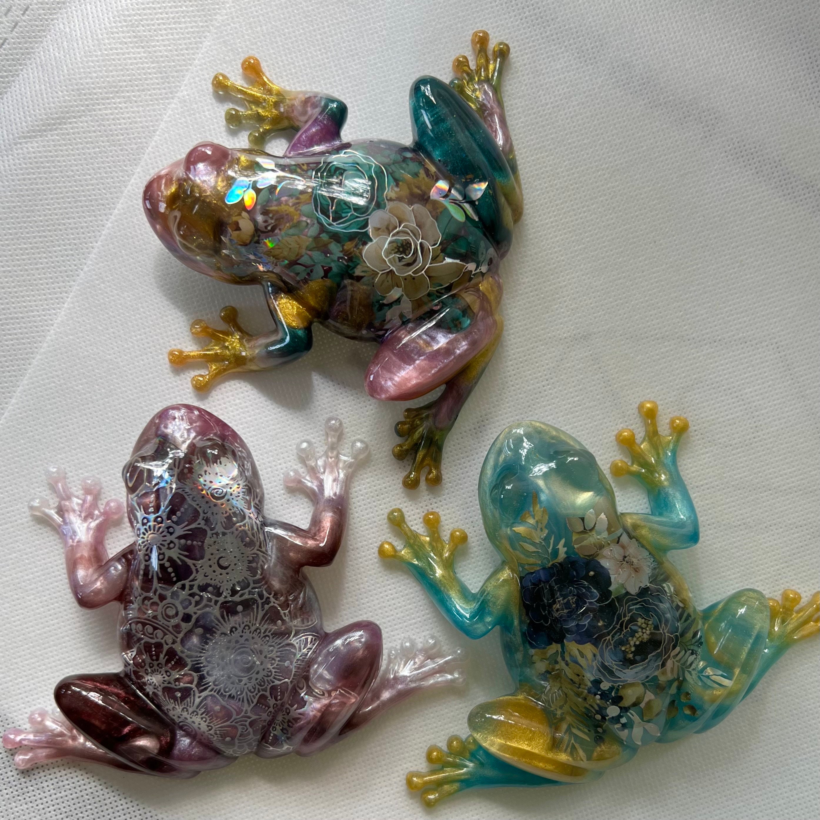 Handmade Resin Frog Decorative Art Customizable Colorful Trinket Home ...
